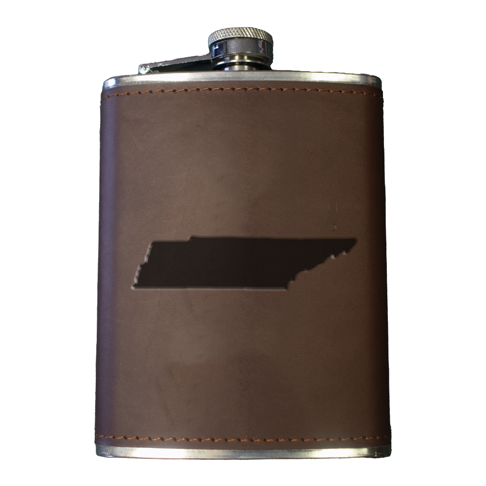 Tennessee Shape Leather Flask | Layne Wilson